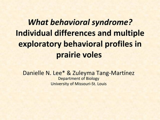 Chapter 1 Exploratory Behavior Profiles | PPT