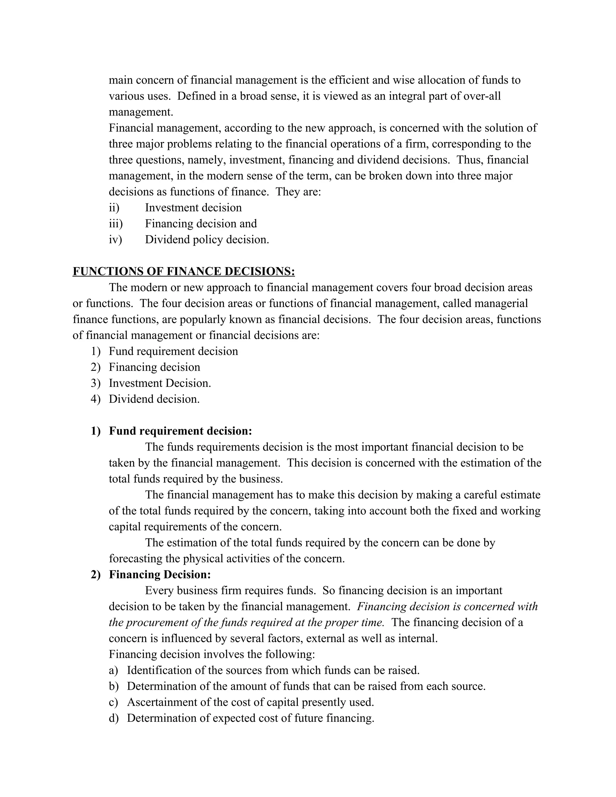 Chapter 1-Financial Management notes for 5th semester BCOM-Bengaluru ...