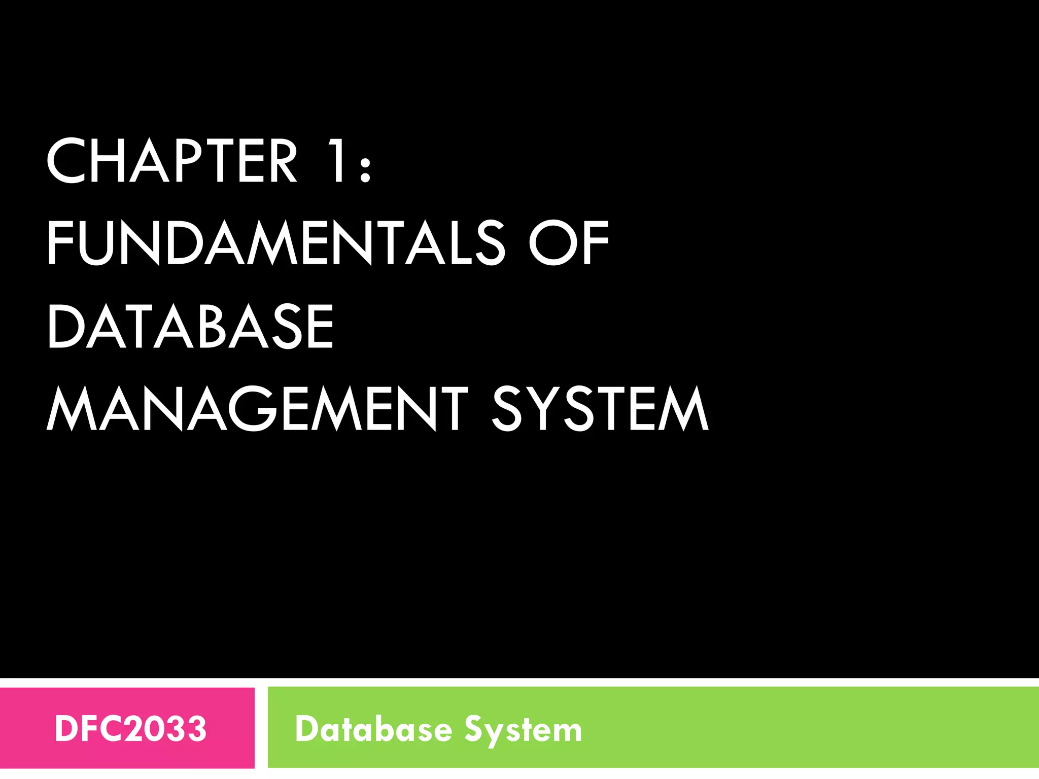 Chapter 1 Fundamentals of Database Management System | PDF