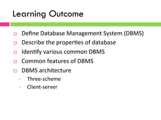 Chapter 1 Fundamentals of Database Management System | PDF