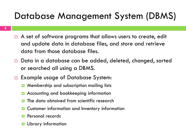 Chapter 1 Fundamentals of Database Management System | PDF | Databases | Computer Software and ...
