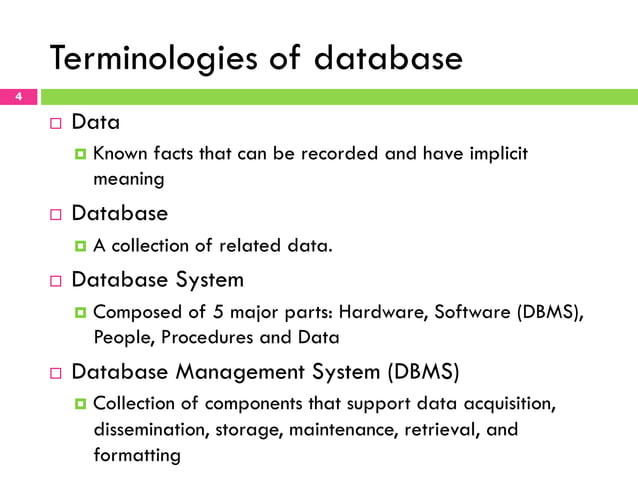 Chapter 1 Fundamentals of Database Management System