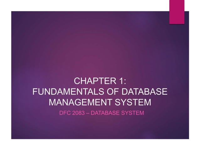Fundamentals of DBMS | PPT