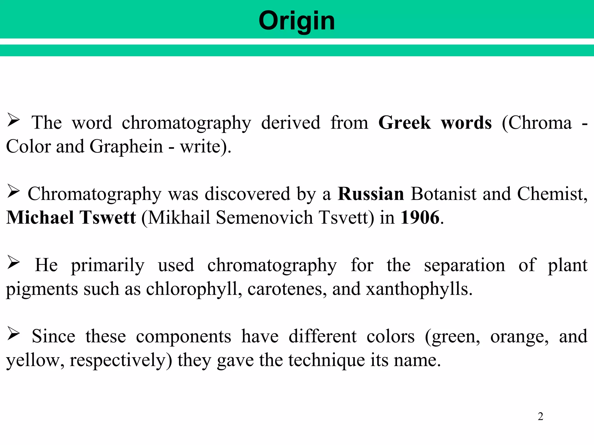 Chapter 1 general chromatography | PPT
