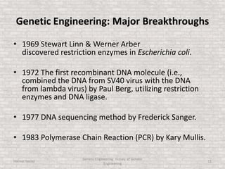 Genetic Engineering: Chapter 1- History of Genetic Engineering | PDF
