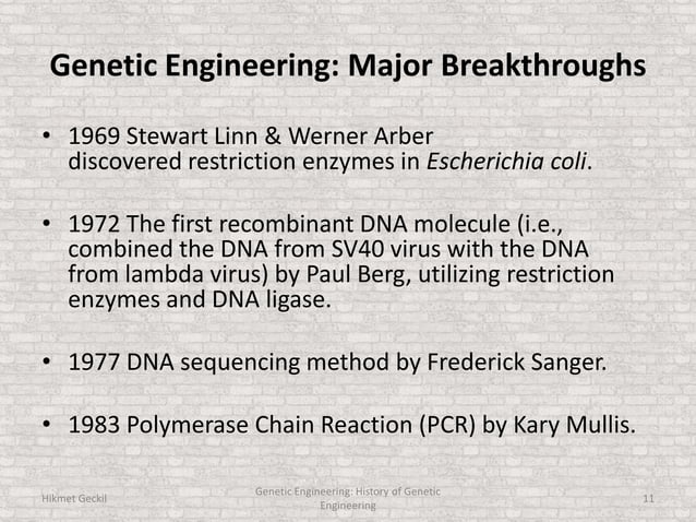 Genetic Engineering: Chapter 1- History of Genetic Engineering | PDF