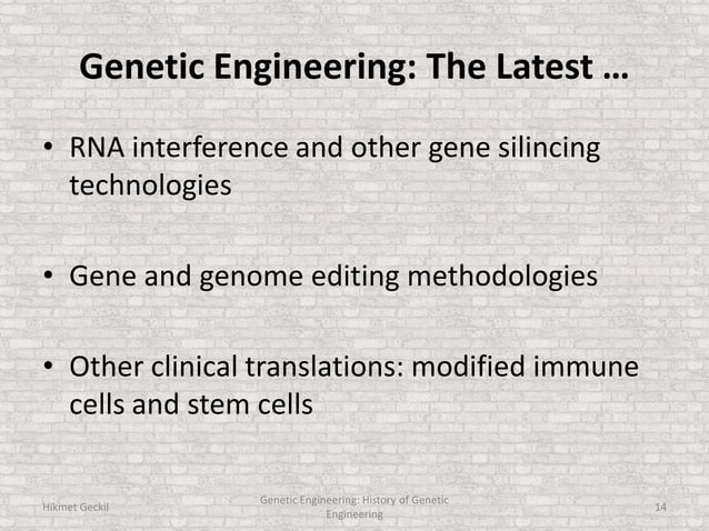 Genetic Engineering: Chapter 1- History of Genetic Engineering | PDF