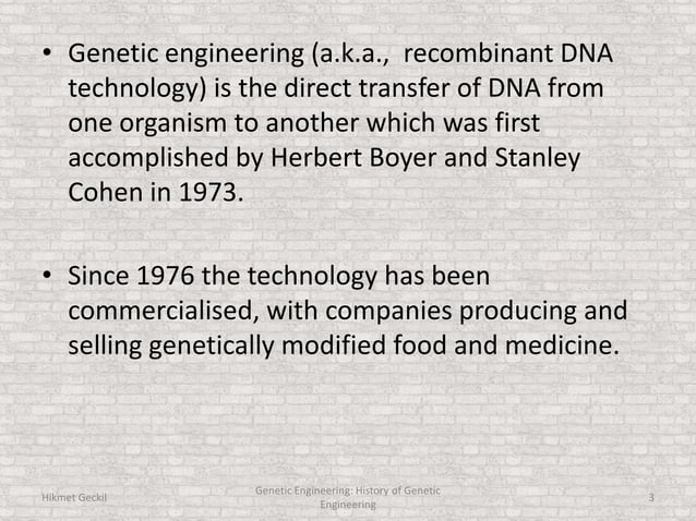 Genetic Engineering: Chapter 1- History of Genetic Engineering | PDF