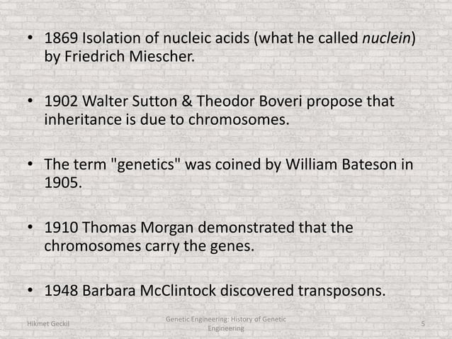 Genetic Engineering: Chapter 1- History of Genetic Engineering | PDF