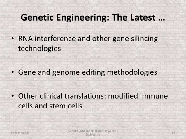 Chapter 1 history of genetic engineering | PPTX