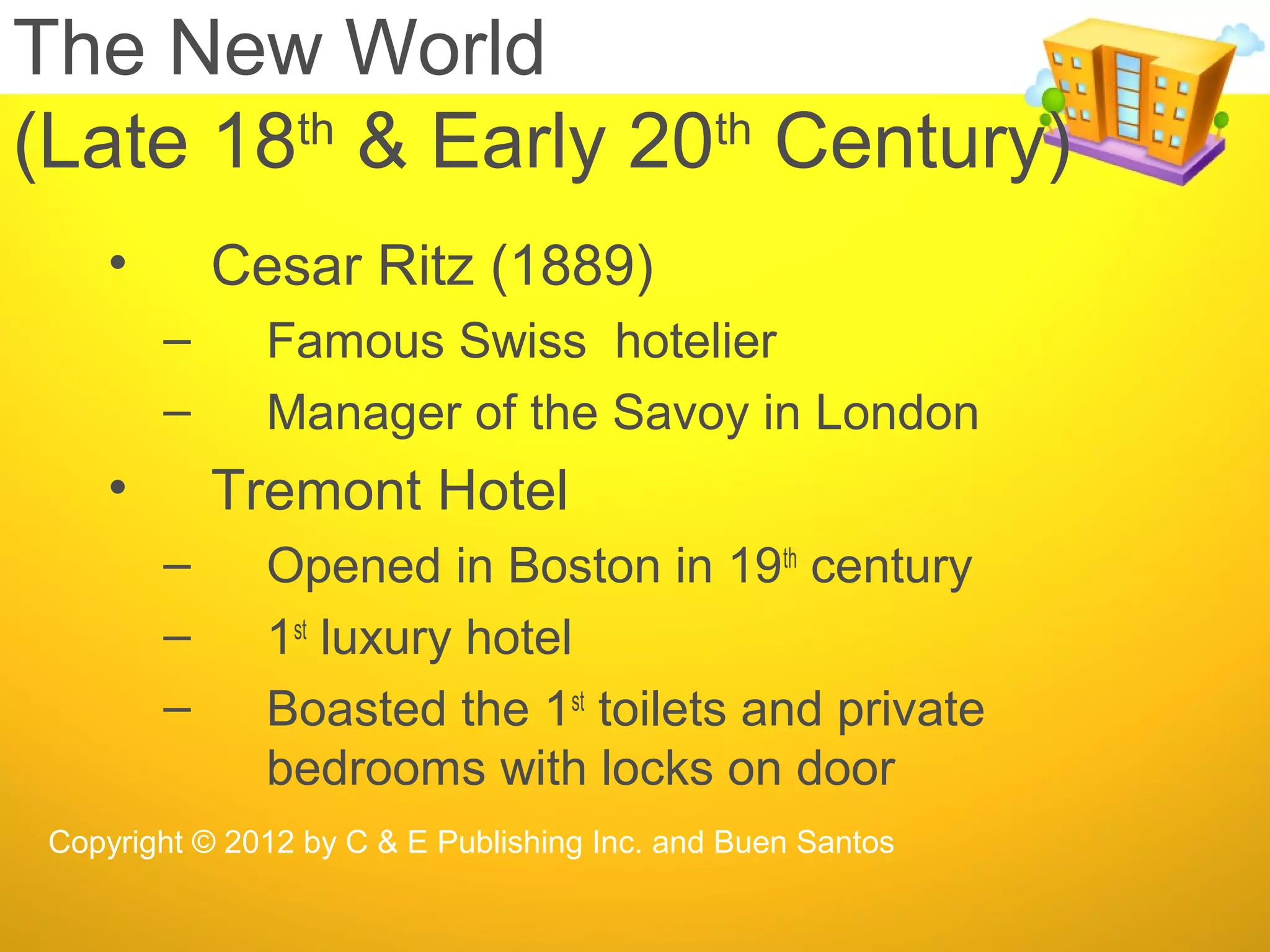 Chapter 1 history of lodging industry | PPT