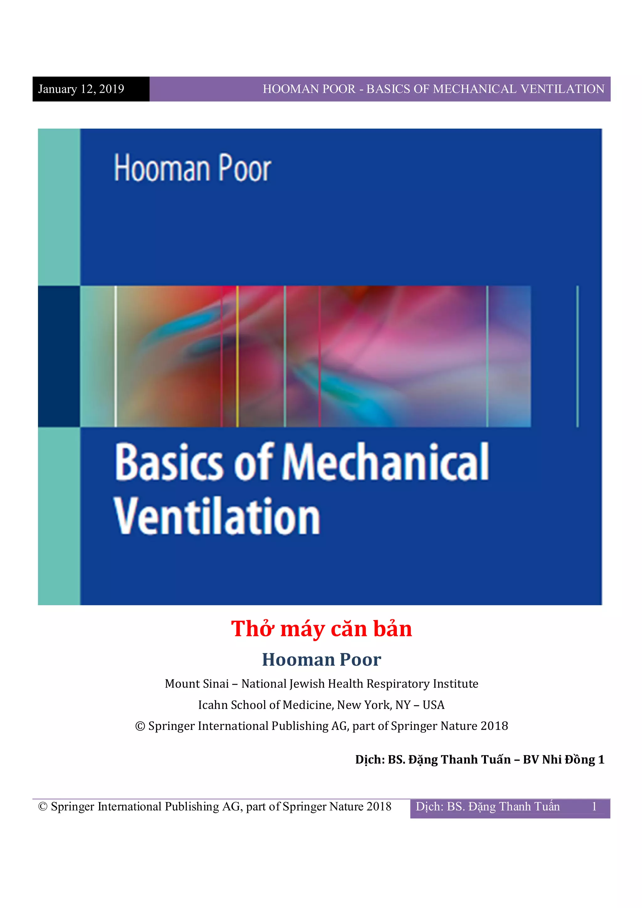 Chapter 1 hooman poor - basics of mechanical ventilation 2018 | PDF