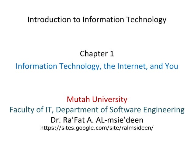 Introduction to Information Technology | PPT