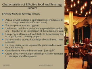 Chapter 1 Introduction to Food & Beverages Service | PPTX
