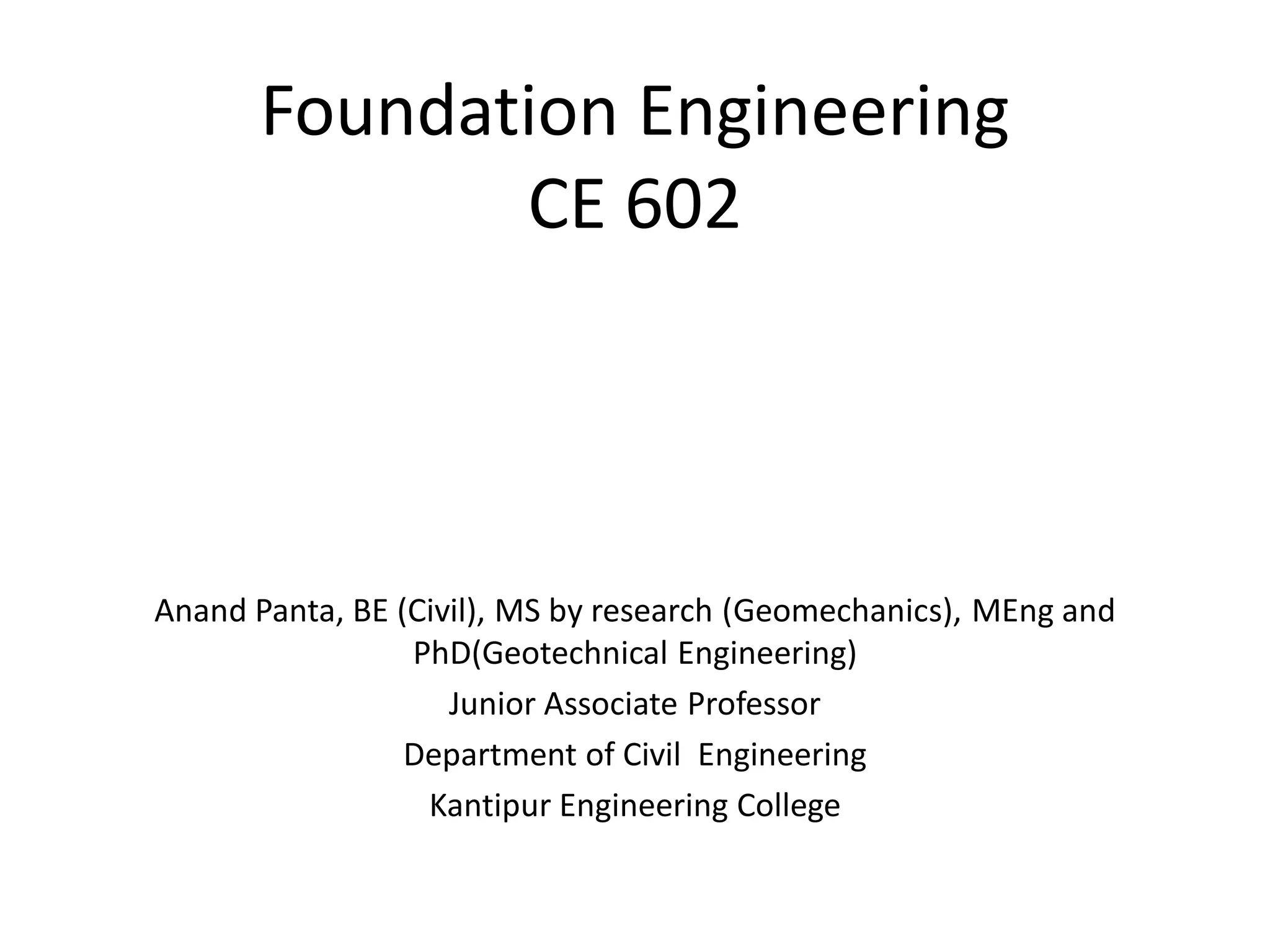 Chapter 1: Foundation Engineering | PDF