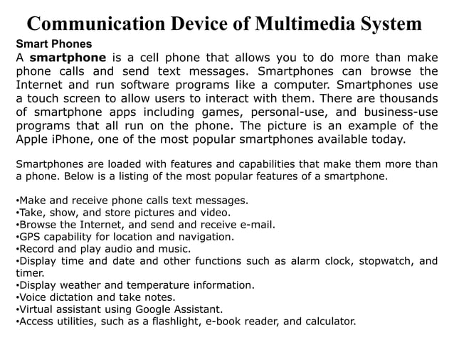 Chapter1-Introduction of Multimedia part 2.pptx | Computer Peripherals | Computing