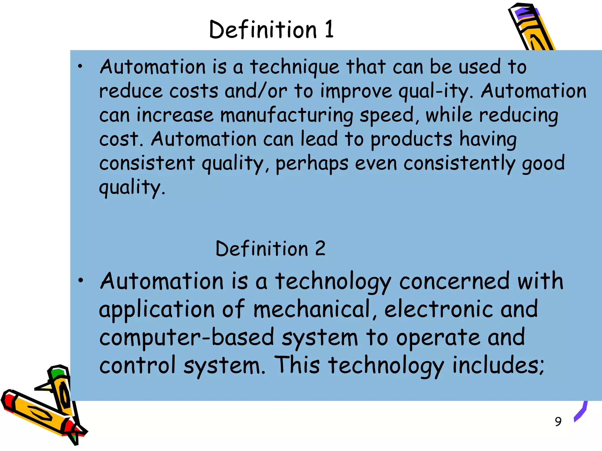 Chapter 1 introduction to automation | PPT