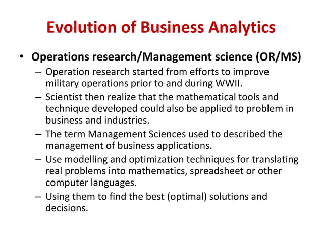 Chapter 1 - Introduction to Business Analytics.pptx | Databases ...