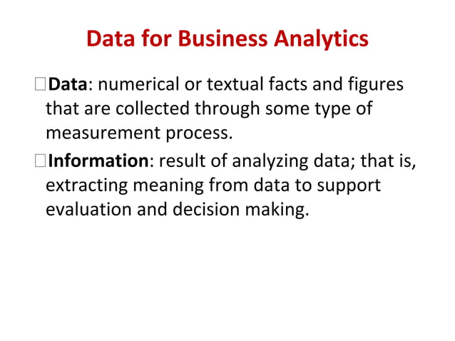Chapter 1 - Introduction to Business Analytics.pptx | Databases ...