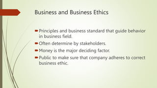 Chapter 1 - Introduction to Business Ethics.pptx | Business | Business ...