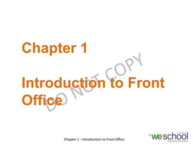 Chapter 1 - Introduction to Front Office.pdf | Hotels and Motels ...