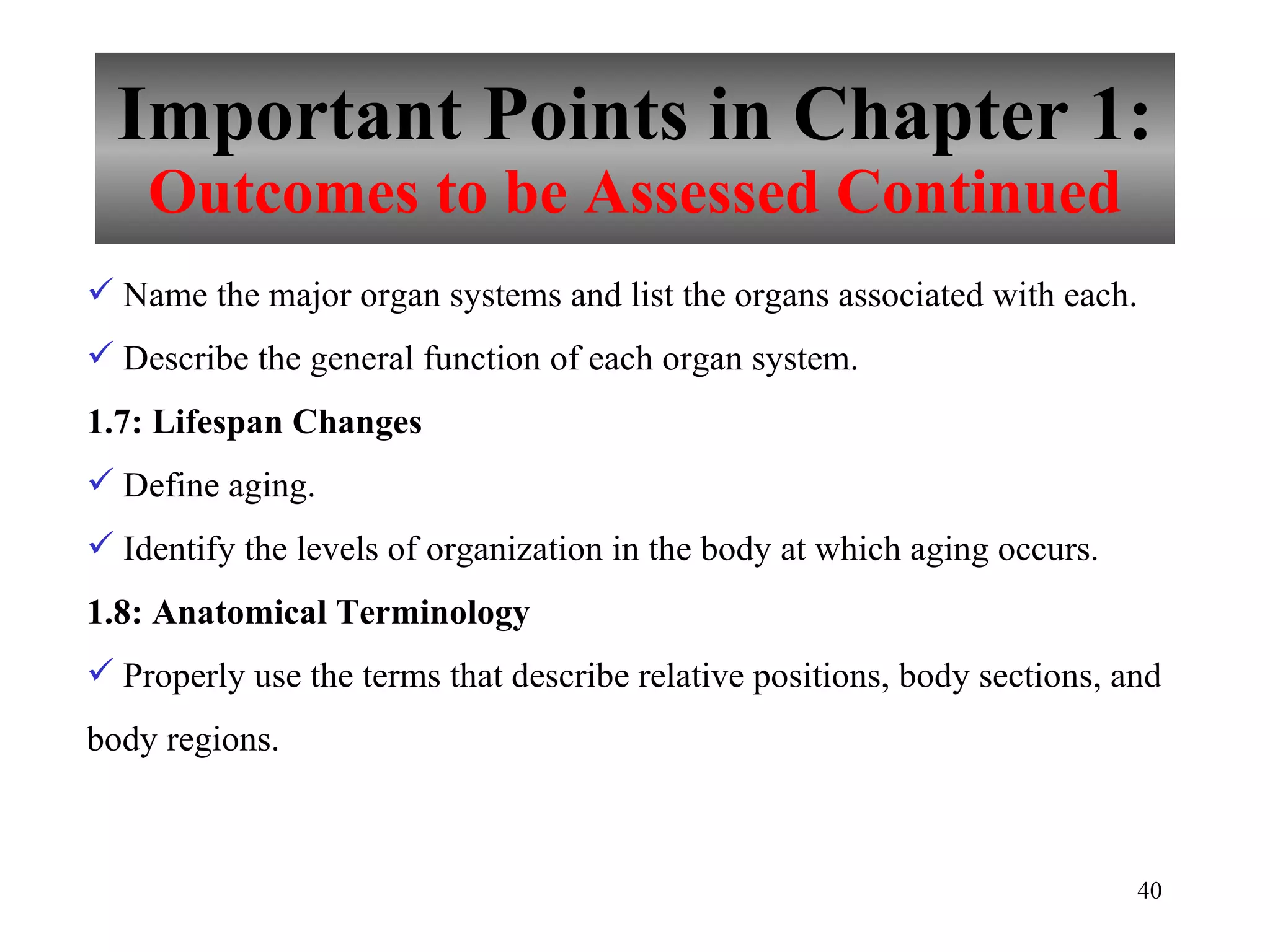 Chapter 1 Introduction to Human Anatomy and physiology | PPT
