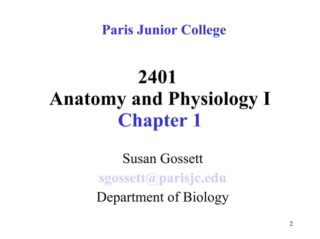 Chapter 1 Introduction To Human Anatomy And Physiology Ppt