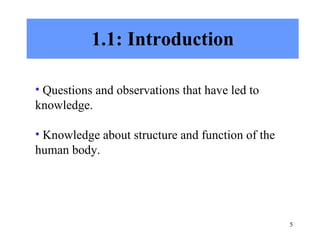 Chapter 1 Introduction to Human Anatomy and physiology | PPT