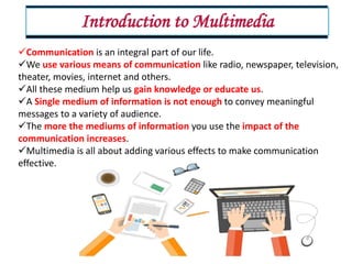 Std 11 Computer Chapter 1 Introduction to Multimedia (Part 1) | PPTX