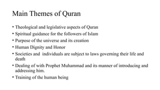 Chapter 1-Introduction to Quran and the meaning of word Quran | PPTX