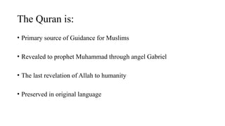 Chapter 1-Introduction to Quran and the meaning of word Quran | PPTX