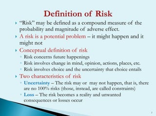 Chapter1 introduction to risk management | PPTX