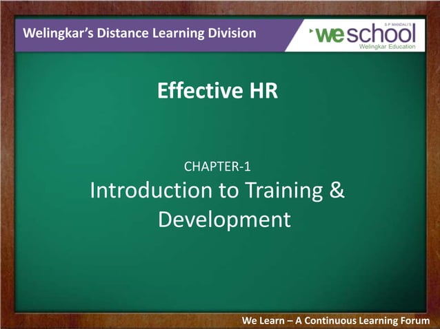 Introduction to Training & Development | PPTX