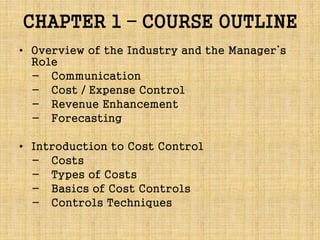 INTRODUCTION TO COST CONTROL | PPTX