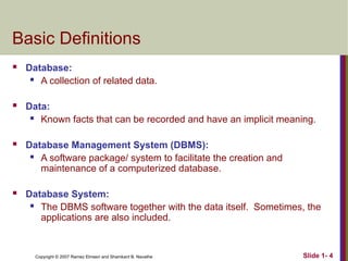 Introduction to Database management system and characteristics | PPT