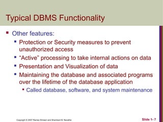 Introduction to Database management system and characteristics | PPT