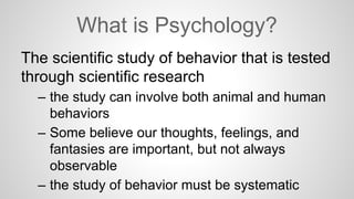 Chapter 1 Introduction to Psychology basics | PDF