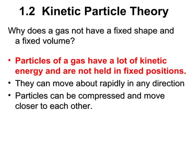 Chapter 1 kinetic particle theory (1) | PPT