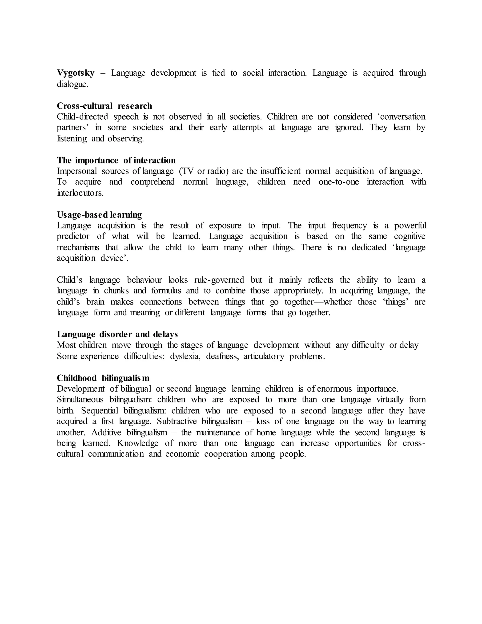 Chapter 1 language learning in early childhood | DOCX