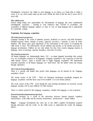 Chapter 1 language learning in early childhood | DOCX | Parenting Babies and Toddlers | Parenting