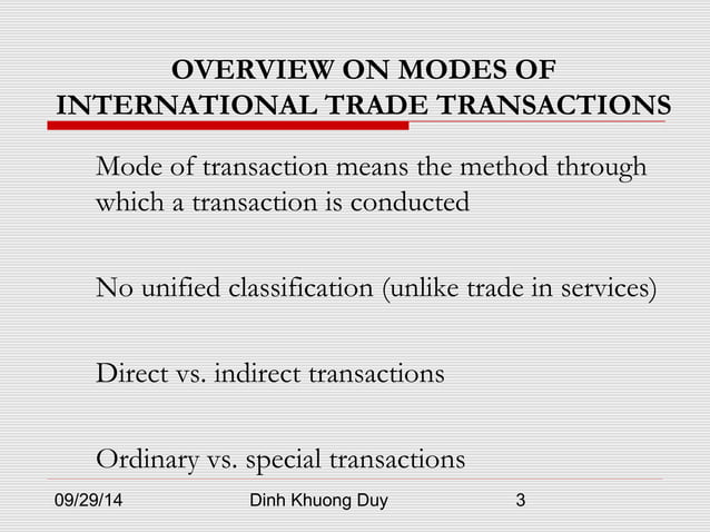 Chapter 1 modes of international trade transactions | PPT | Commodities ...