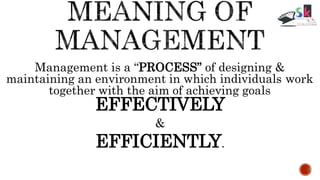 Chapter 1 nature significance of management | PPTX | Executive ...