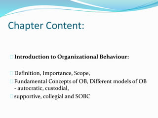 Introduction to Organizational Behaviour: Chapter 1 | PPT