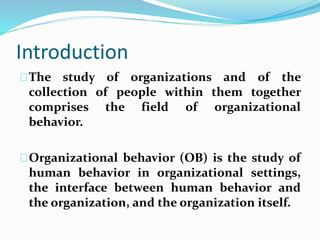 Introduction to Organizational Behaviour: Chapter 1 | PDF