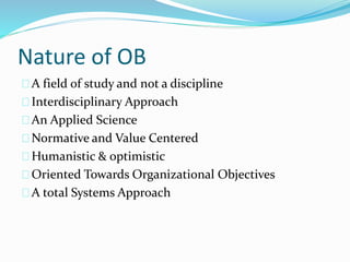 Chapter 1 Organizational Behaviour | PPTX