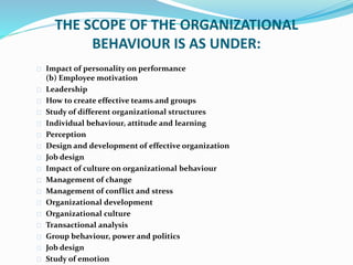 Chapter 1 Organizational Behaviour | PPTX