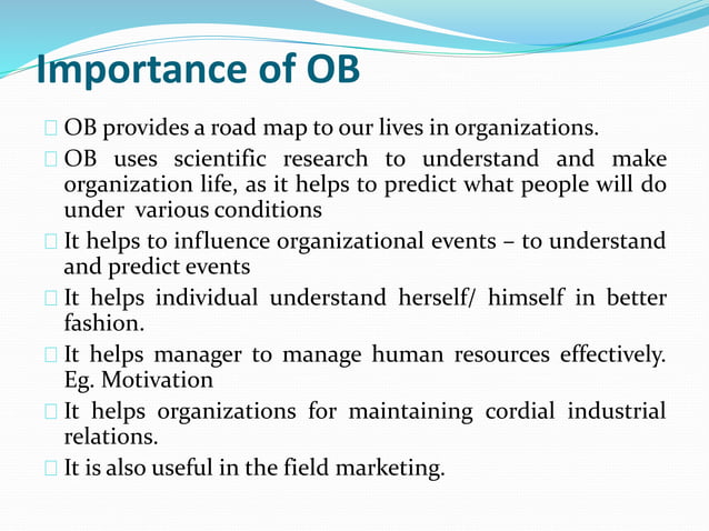 Chapter 1 Organizational Behaviour | PPTX