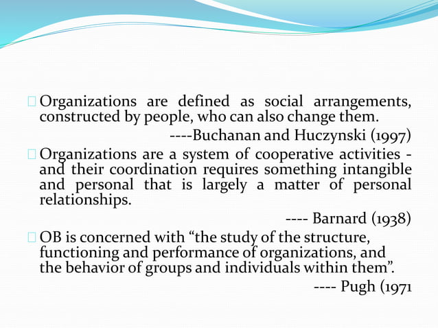 Chapter 1 Organizational Behaviour | PPTX