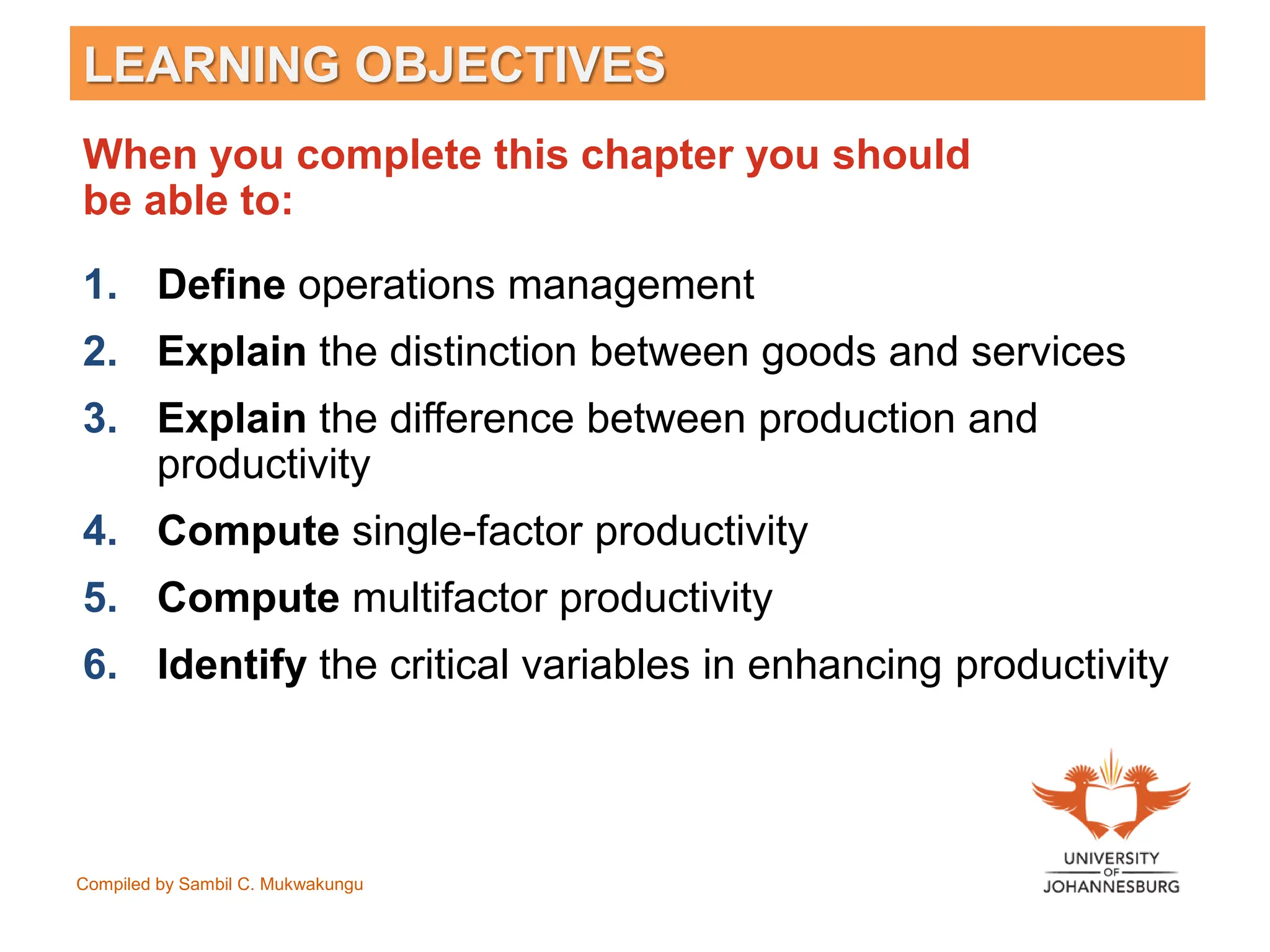 CHAPTER 1 - OPERATIONS MANAGEMENT FOR 1ST YEAR STUDENTS | PPTX
