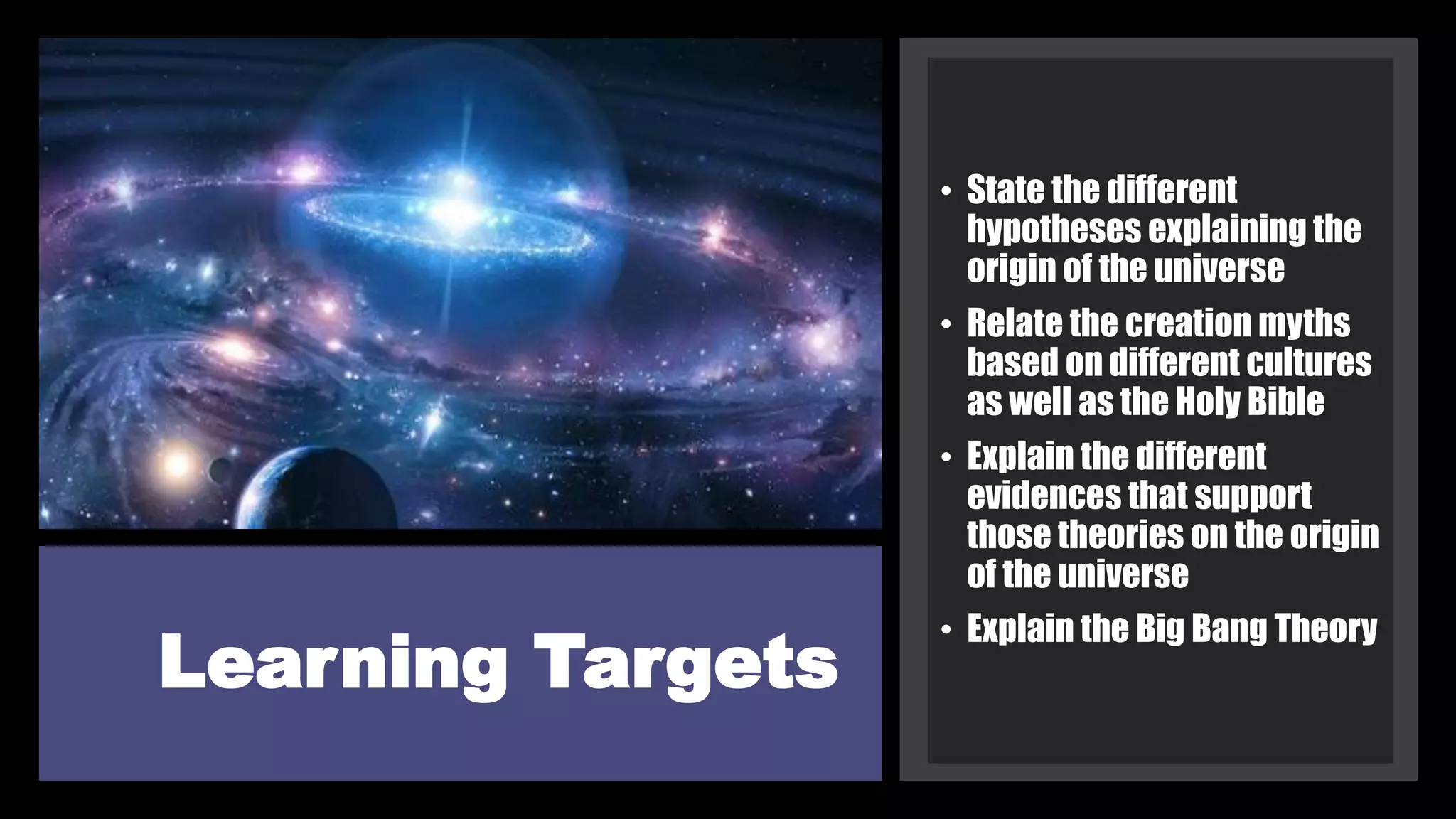 Chapter 1 origin of the universe | PPTX